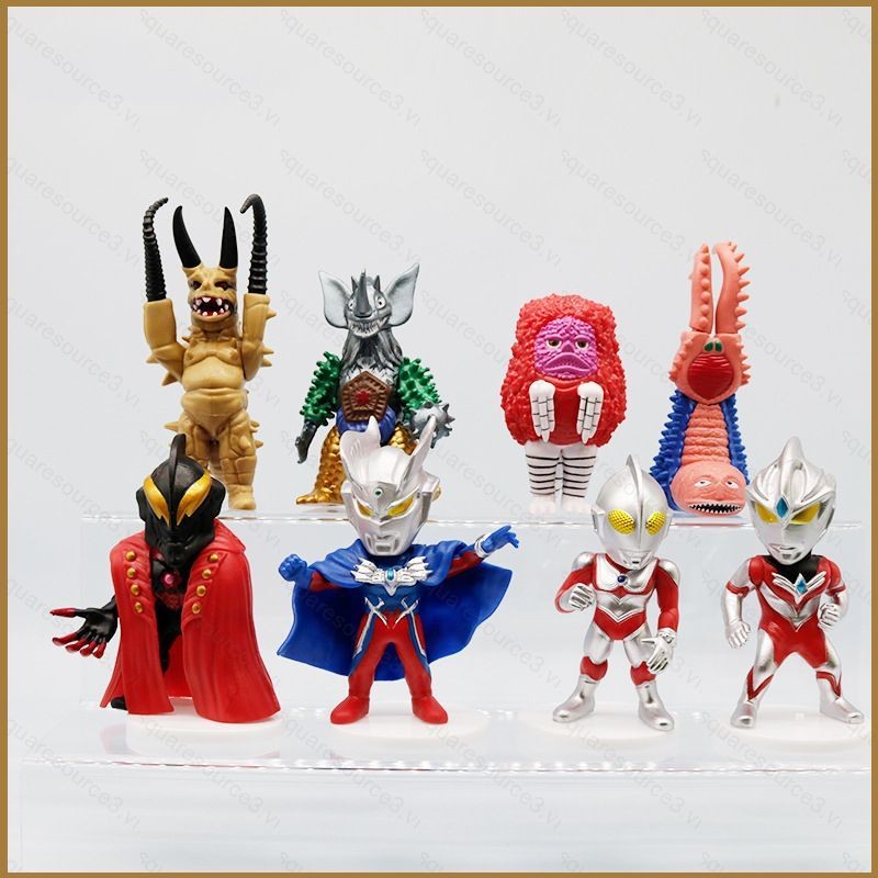 SQ3 8pcs Ultraman Action Figure Q version Monsters vs Superman With ...