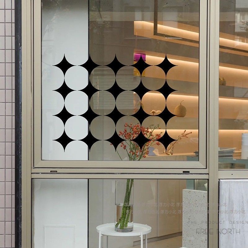 Diamond Line Sticker Cafe Milk Tea Shop Glass Window Sticker Mirror ...
