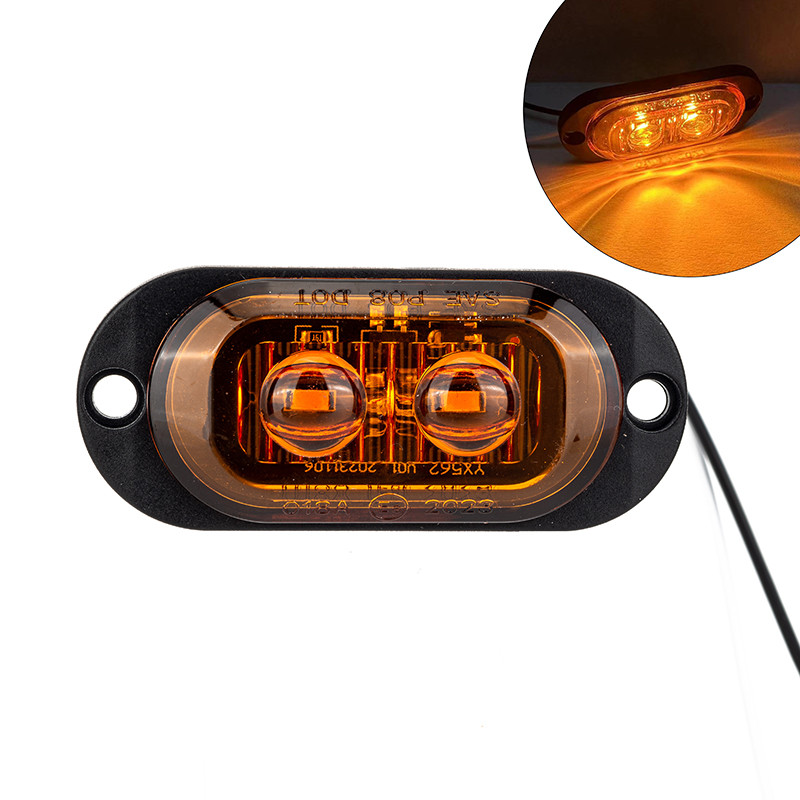 JCAAAP 12V 24V Truck LED Side Marker Light Car Trailer DOT E8 Mark ...
