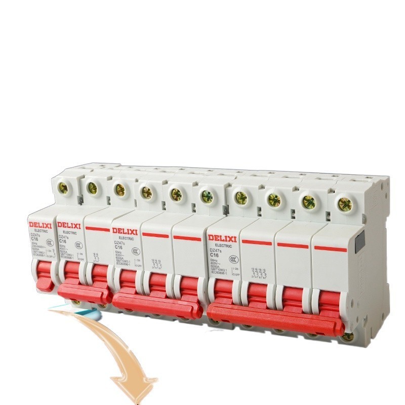 COD☆Delixi air switch DZ47S miniature circuit breaker household electric switch three-phase ...