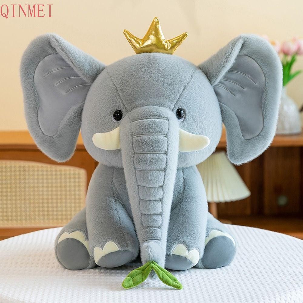 QINMEI33HT Crown Elephant Plush Doll, Creative Cute Cartoon Elephant ...