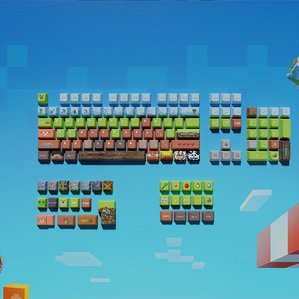 Original Design Mc Minecraft Pixel Keycap Height 139 Keys Adapt to ...