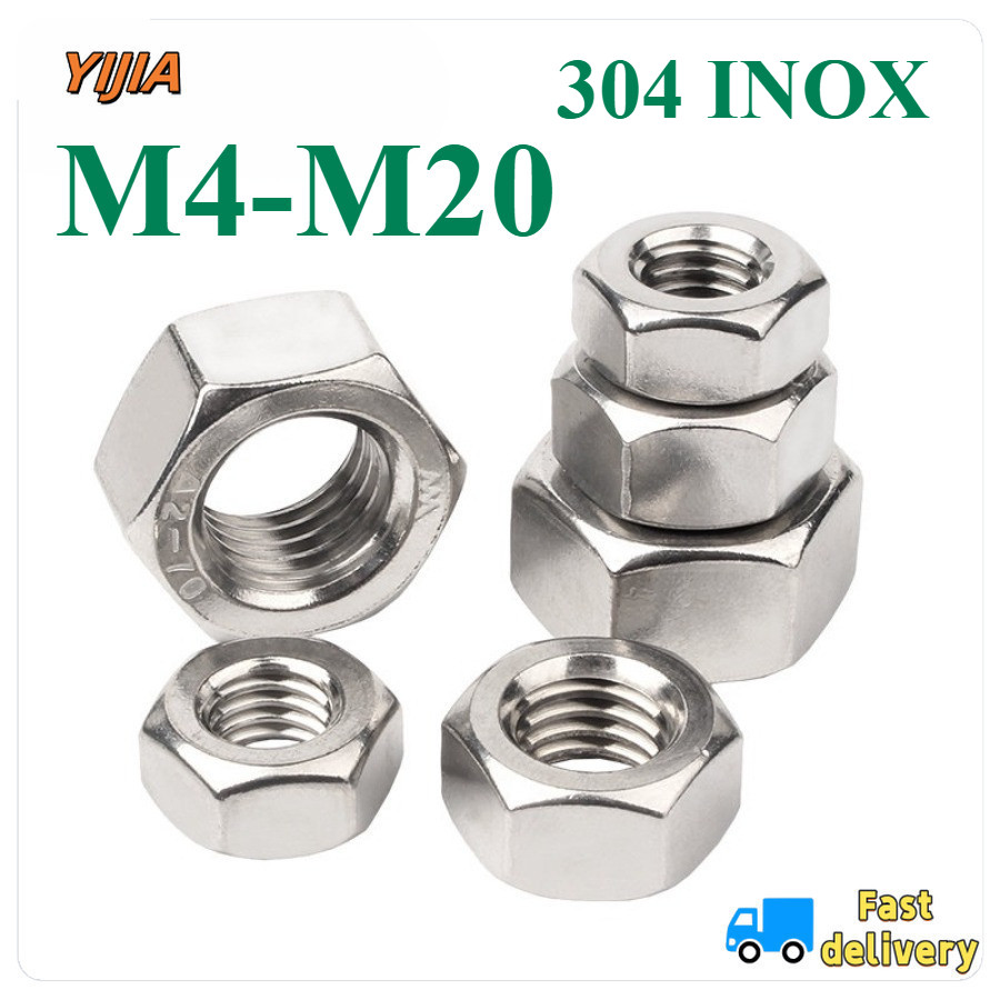 304 Stainless Steel Reverse Thread Left-hand Reverse Thread Hex Nut M4 ...