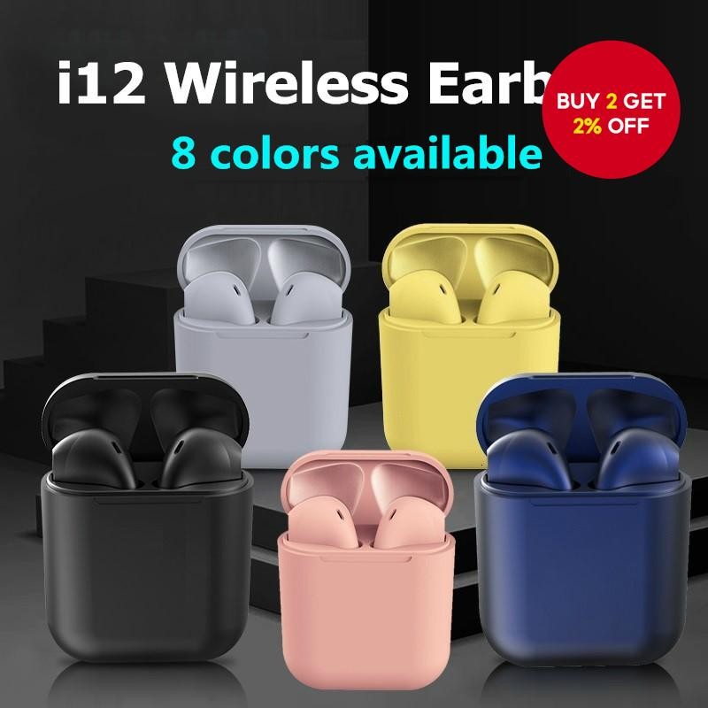 TWS i12 Macaron Multi-color Colors Matte Finish Wireless Earphone High ...