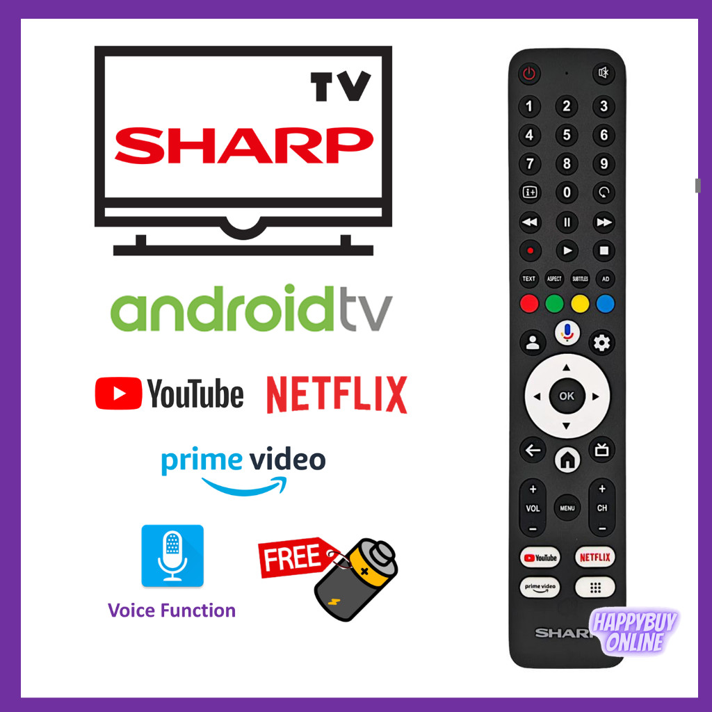 Sharp 4K UHD Google Smart Android TV Remote Control 4T-C55FJ1X Remote ...