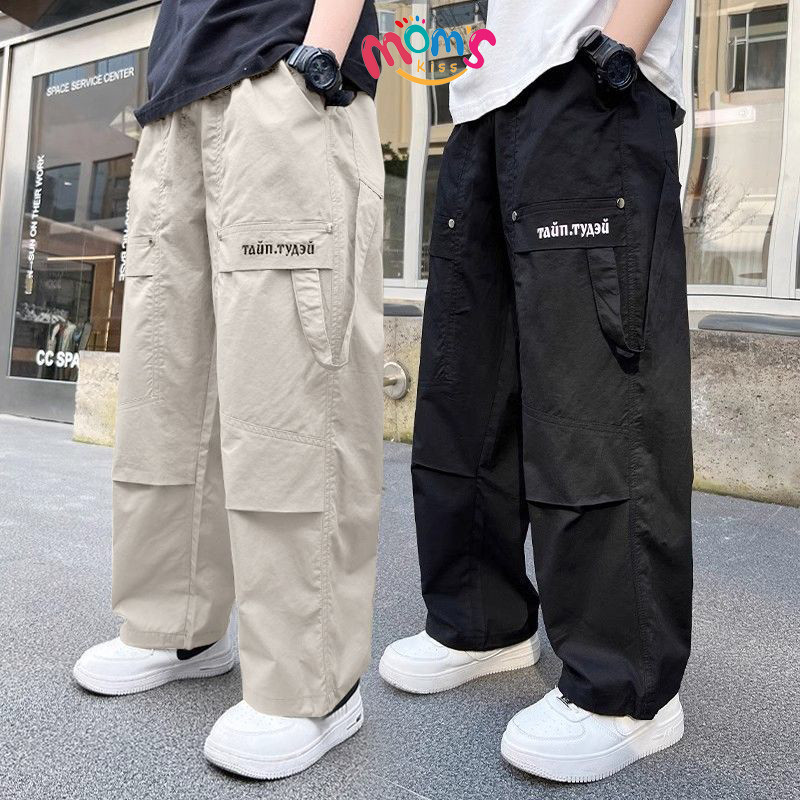 Kids Cargo Pants for Boys Korean Style Multi Pocket Trendy Outfit Baggy ...