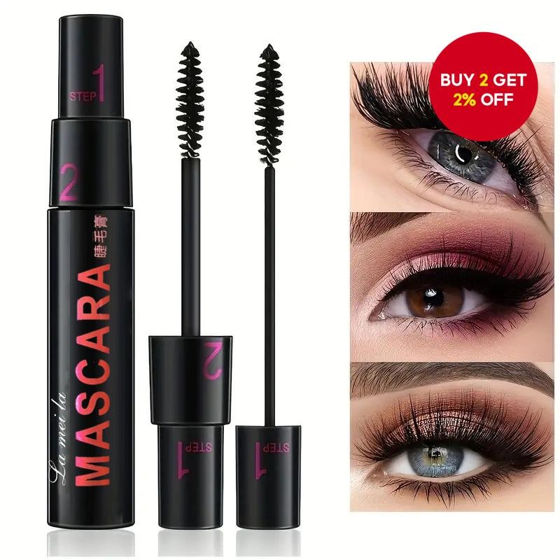 Black Anti-Smudge Mascara Waterproof Set Makeup Eyelash Fiber Cream ...