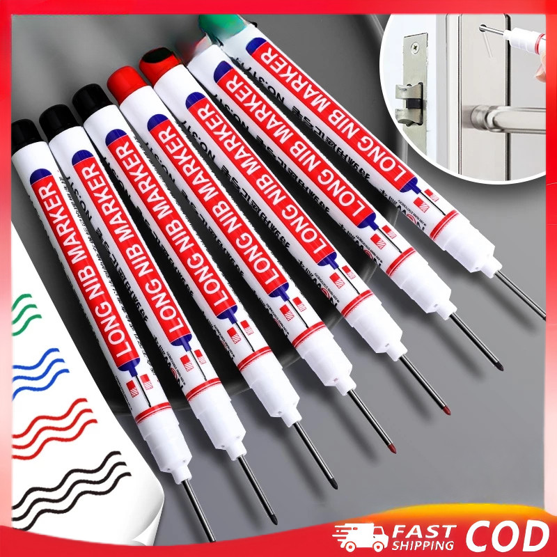6Pcs/Set 20m Deep Hole Long Nib Head Markers For Metal Perforating Pen ...