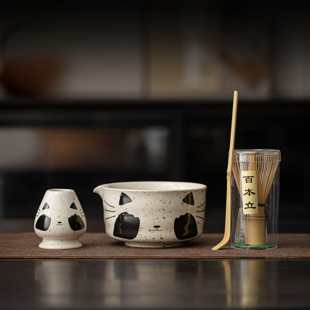matcha corner matcha bowl with spout matcha mixer set Cute Panda matcha ...