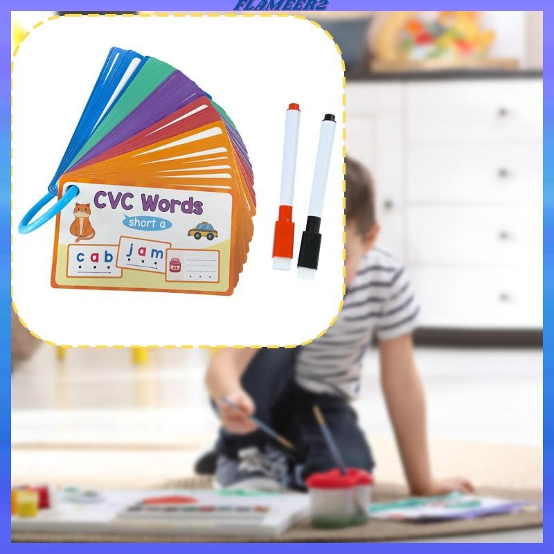 [Flameer2] CVC Words Learning Cards Educational Cards Portable Learning ...