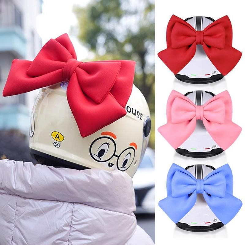 Motorcycle Helmet Bow Decorations E-Bike Body Accessories Suction Cup ...