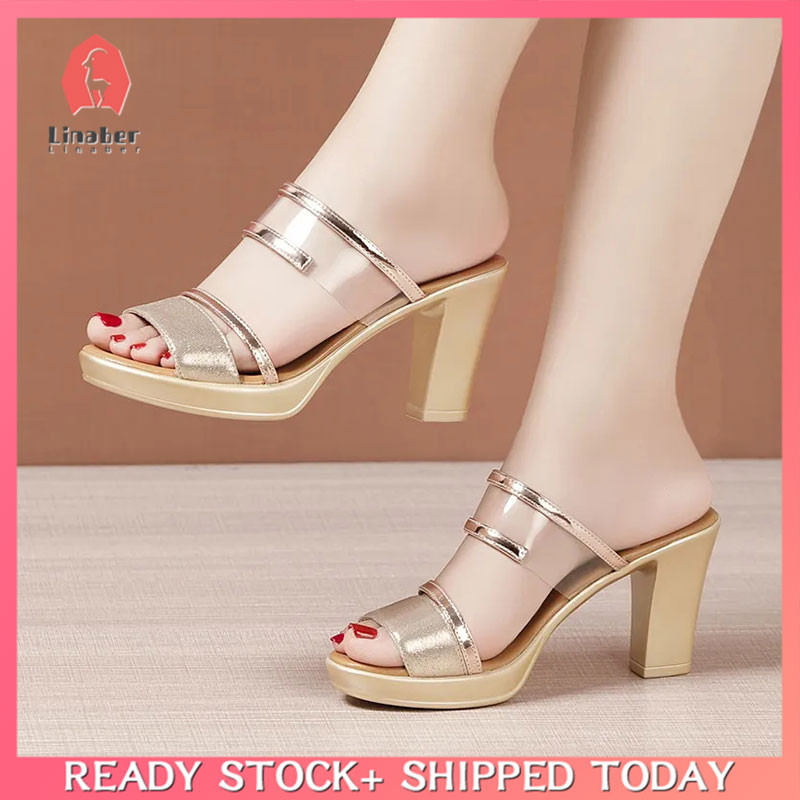 Trendy High Heel Sandals For Women With Heels Pointed Toe Block Heel ...