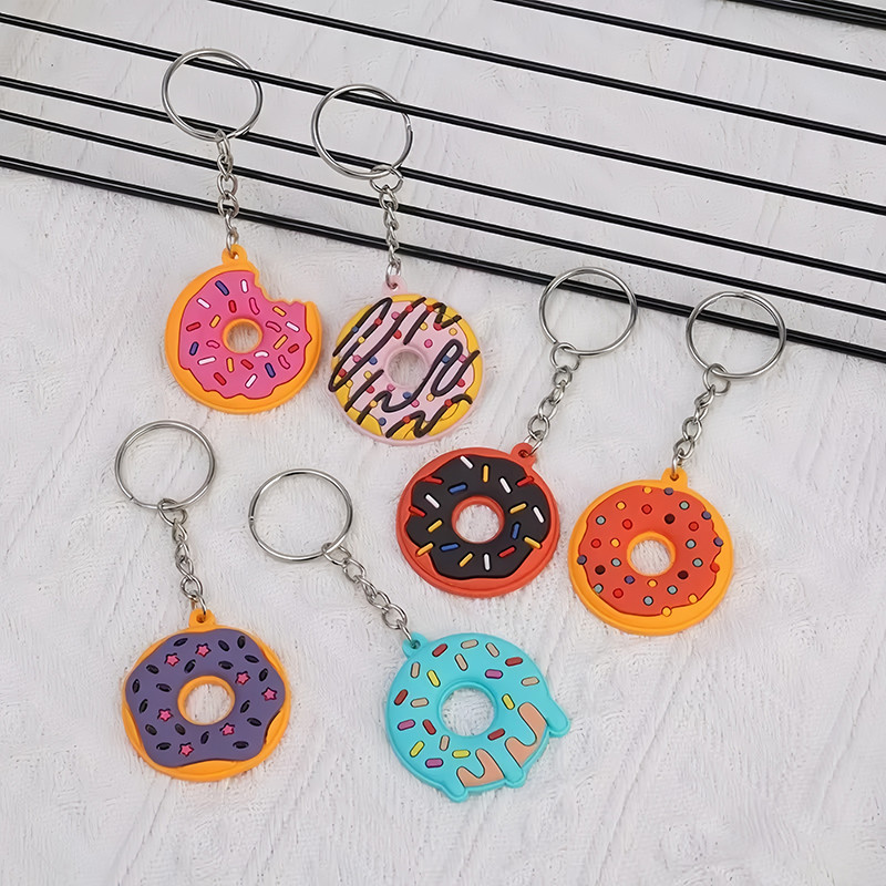 Cute 3D Simulation Donut Keychain Girls Sweet Cake Dessert Pendant With ...