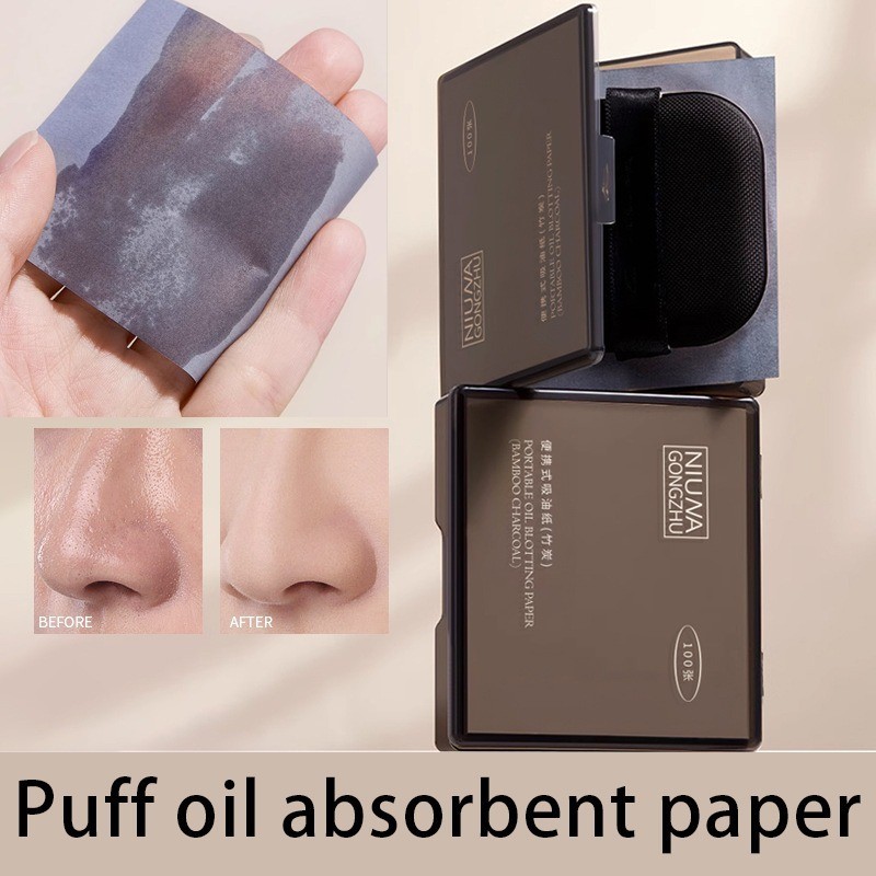 Portable Oil-Absorbing Paper Comes Powder Puff Mirror Touch-Up For Oily ...