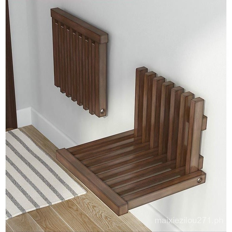Folding shoe changing stool wall-mounted hanging shoe stool wall stool ...