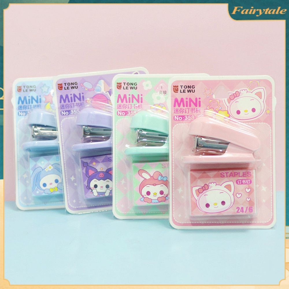 Sanrio Stapler Cartoon Student Stapler Set Cute Kuromi Creative Mini Stapler Children's ...