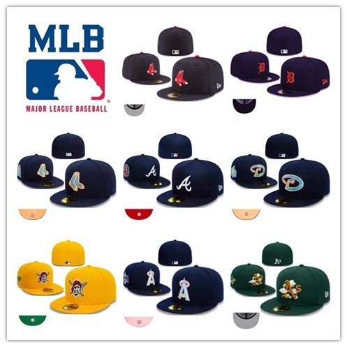 New Era MLB Flat Edge Hip Hop Hat 59FIFTY Men's and Women's Non ...