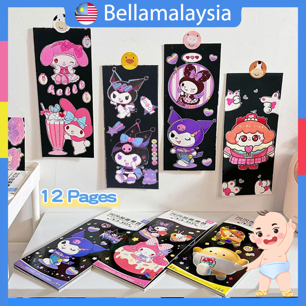 Bella 12 Pages Children Sanrio Colourful Scratch Art Card Diy Art ...