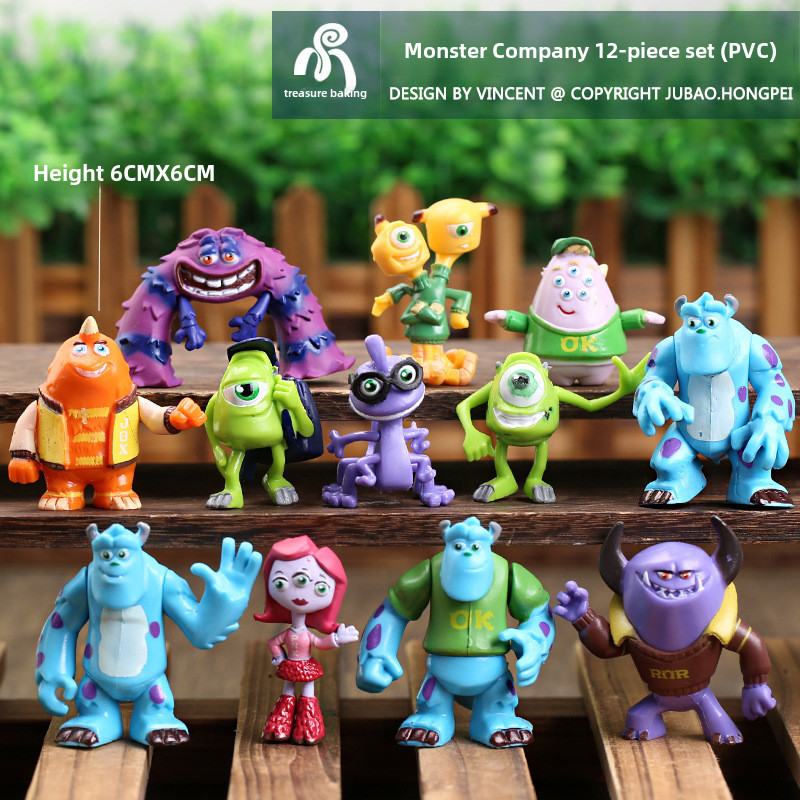 12-Piece Monsters Inc. Anime Action Figures Set - Sulley and Mike ...