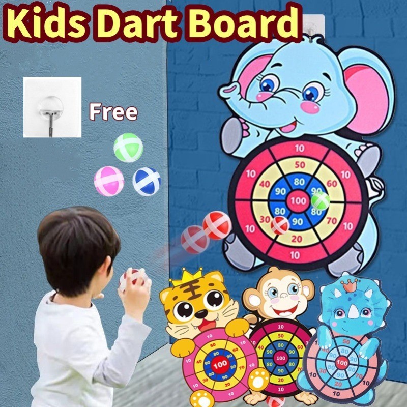 Kids Dart Board Ball Set Cute Cartoon Animal Shooting Sports Game Free ...