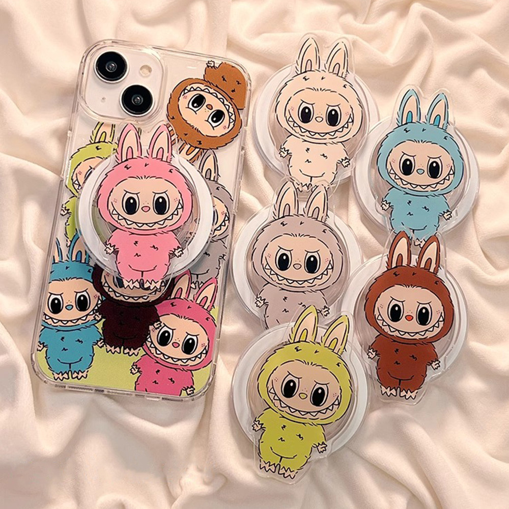 Funny Cartoon Labubu Magnetic Stand for IPhone Foldable Wireless Charge ...