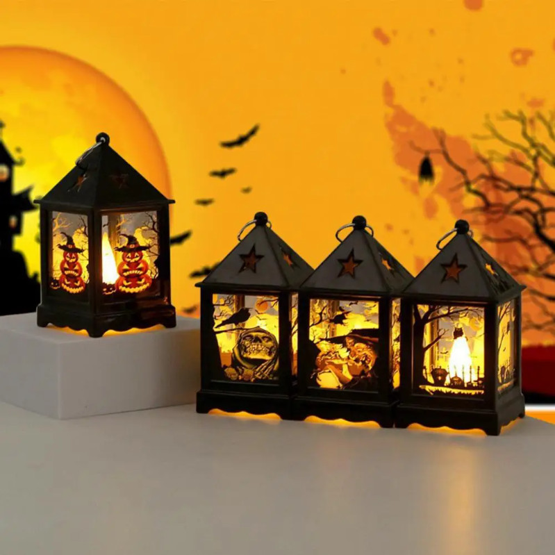 Spooky Halloween Design Lights Party Decor Owl Crow Pumpkin Spooky Led ...
