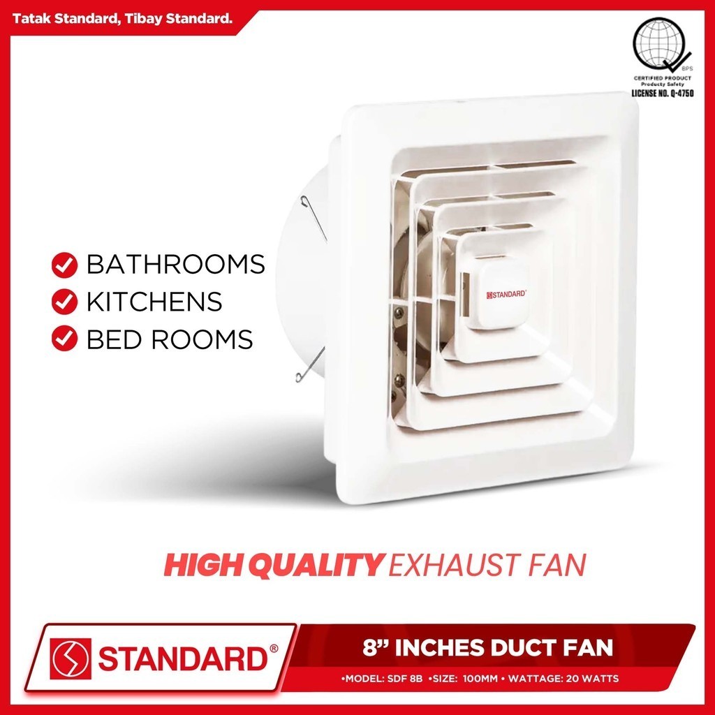 Standard Duct Fan 8 inches Ceiling Duct Fan 20W - Gold Mind | Shopee ...