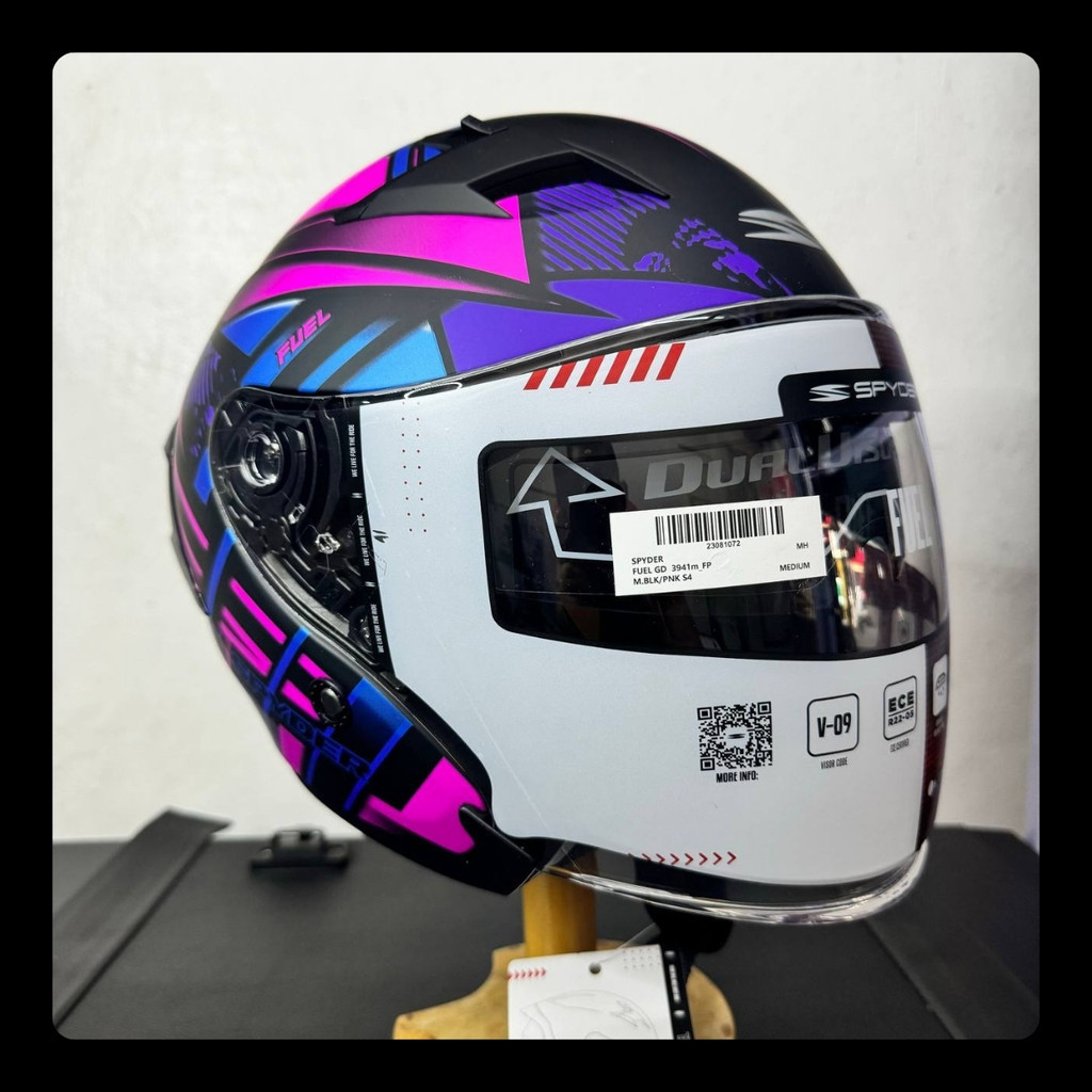 Spyder Fuel gd 3941m flash pink lens half face dual visor helmet matte ...