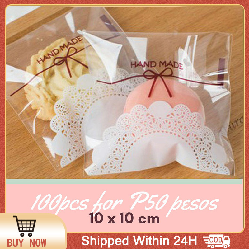 Hot selling (100pcs) 10x10 CM Lace Design Pastry Bags Cookie Candy ...