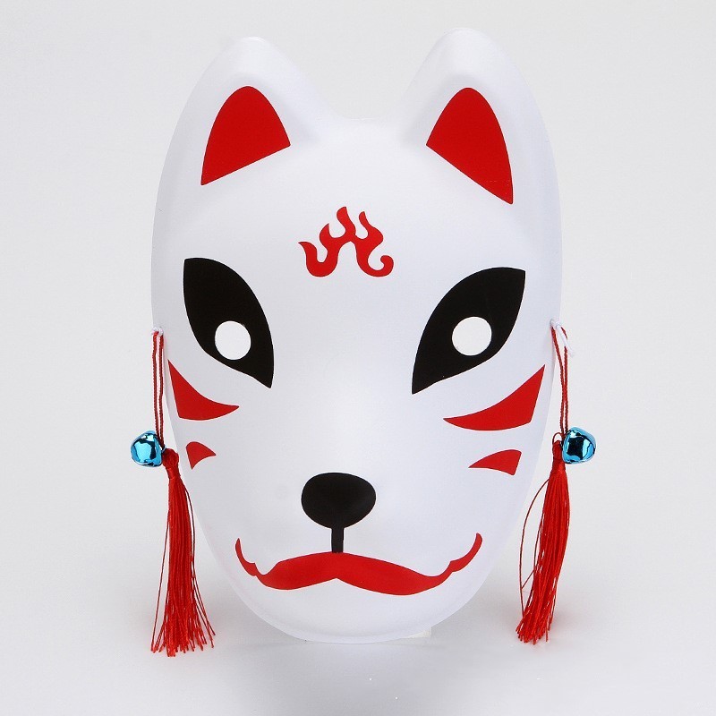 Fox Mask Japanese Cosplay Full Face Mask Kabuki Kitsune Masquerade ...