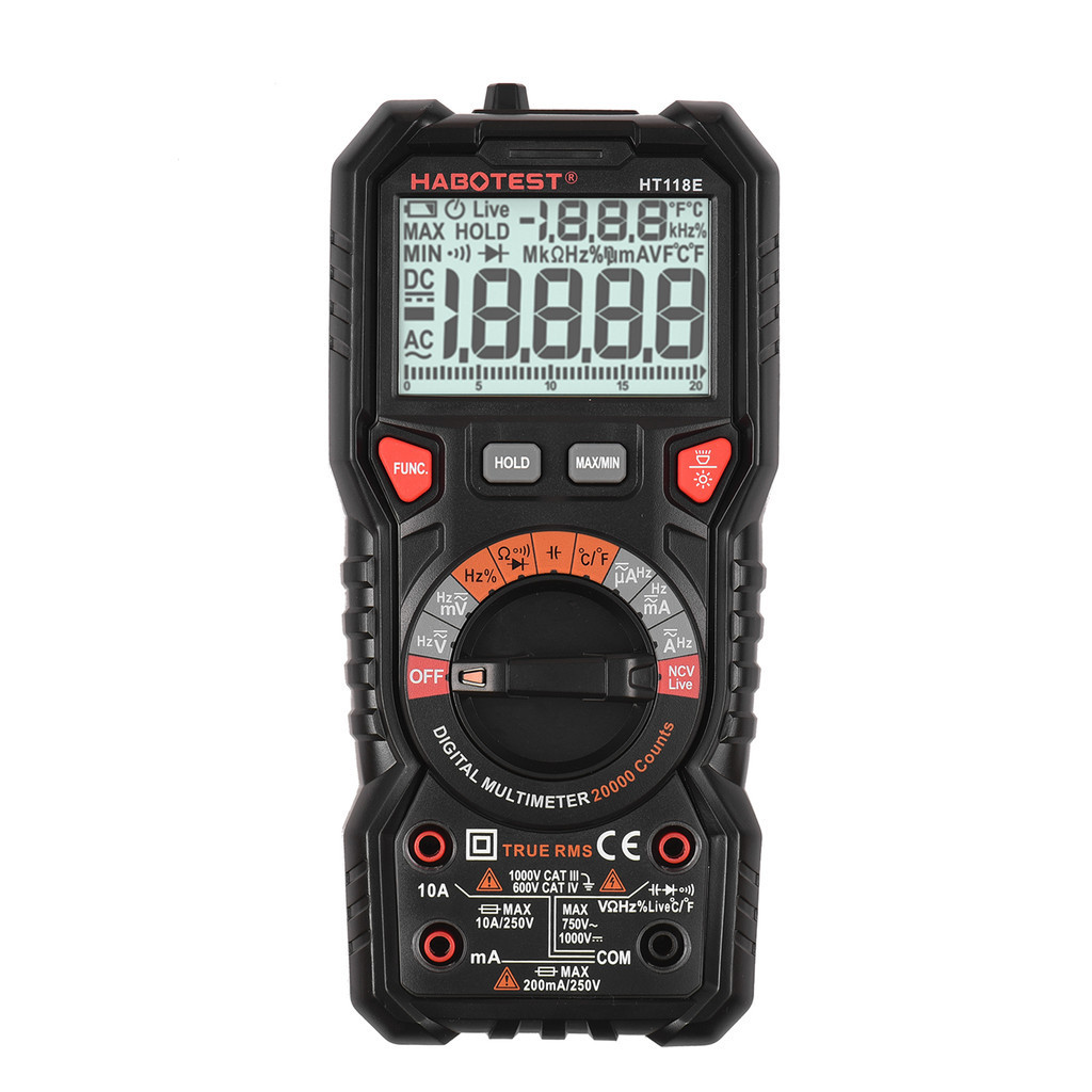 HABOTEST HT118E Digital Multimeter Auto Range Multi-meter 20,000 Counts ...
