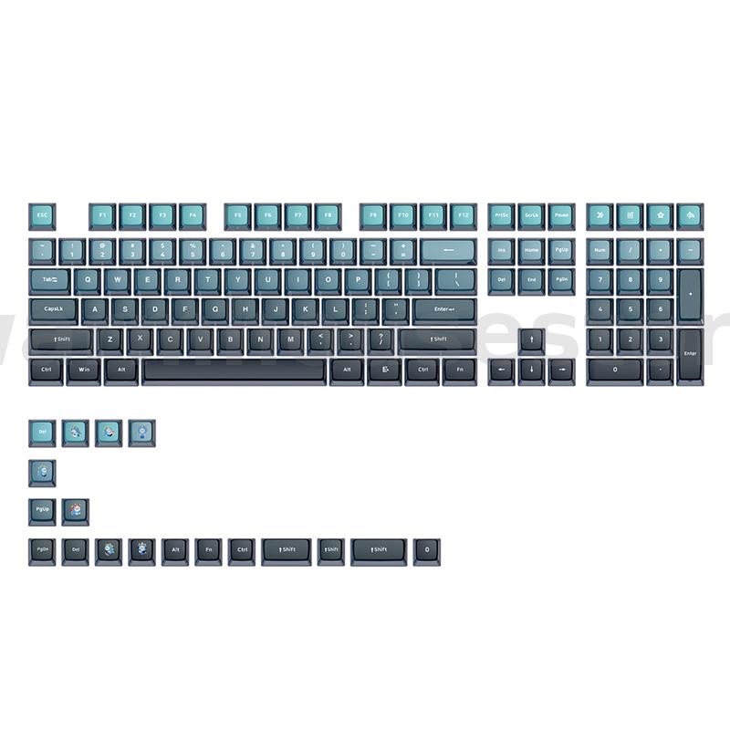 SKYLOONG GK7 126pcs Full Set Blue PBT Pudding Keycaps Customized Key ...