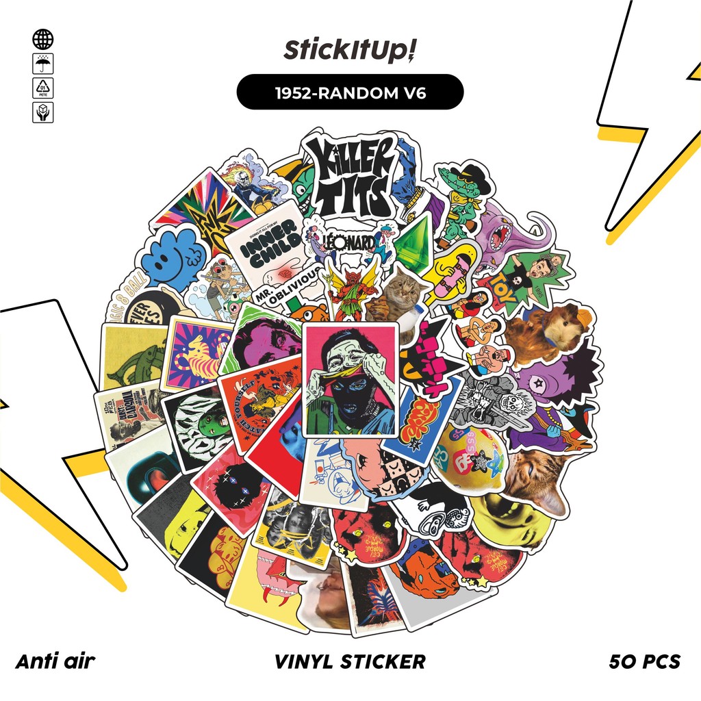 HP 50 Pcs Sticker Pack Random V10 Cute Aesthetic Vinyl Waterproof for ...