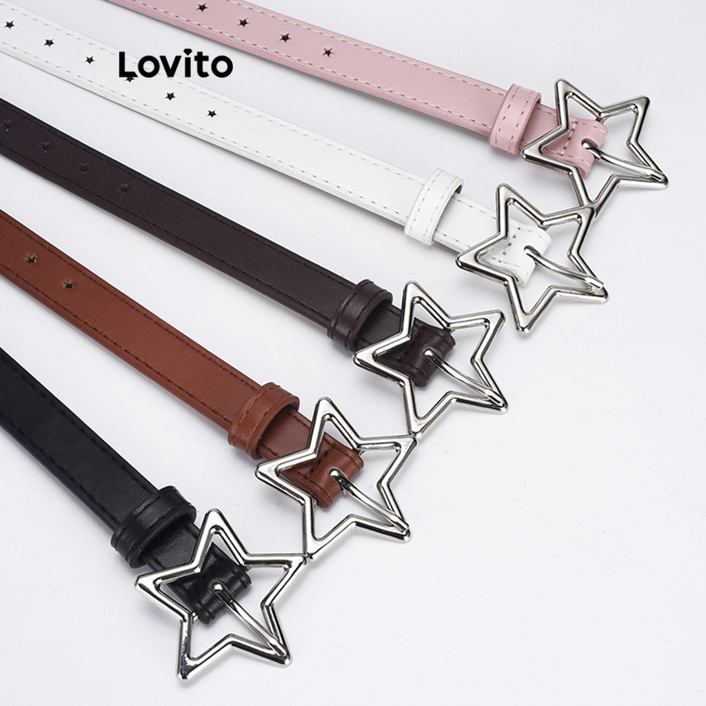 Lovito Women Cute Stars Star Belted Macaron Color Belt LFA26378 ...
