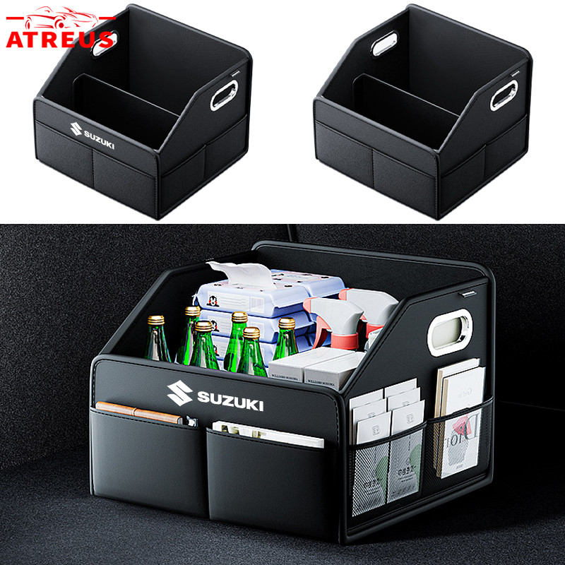Suzuki Car Trunk Leather Storage Box Rear Trunk Multipurpose Organizer ...