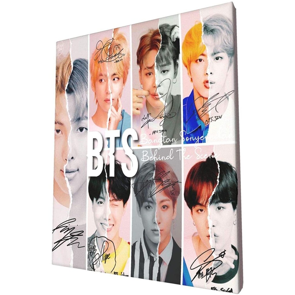 Bts Canvas Kpop Art Print and Wall Art Picture Signature Poster Modern ...
