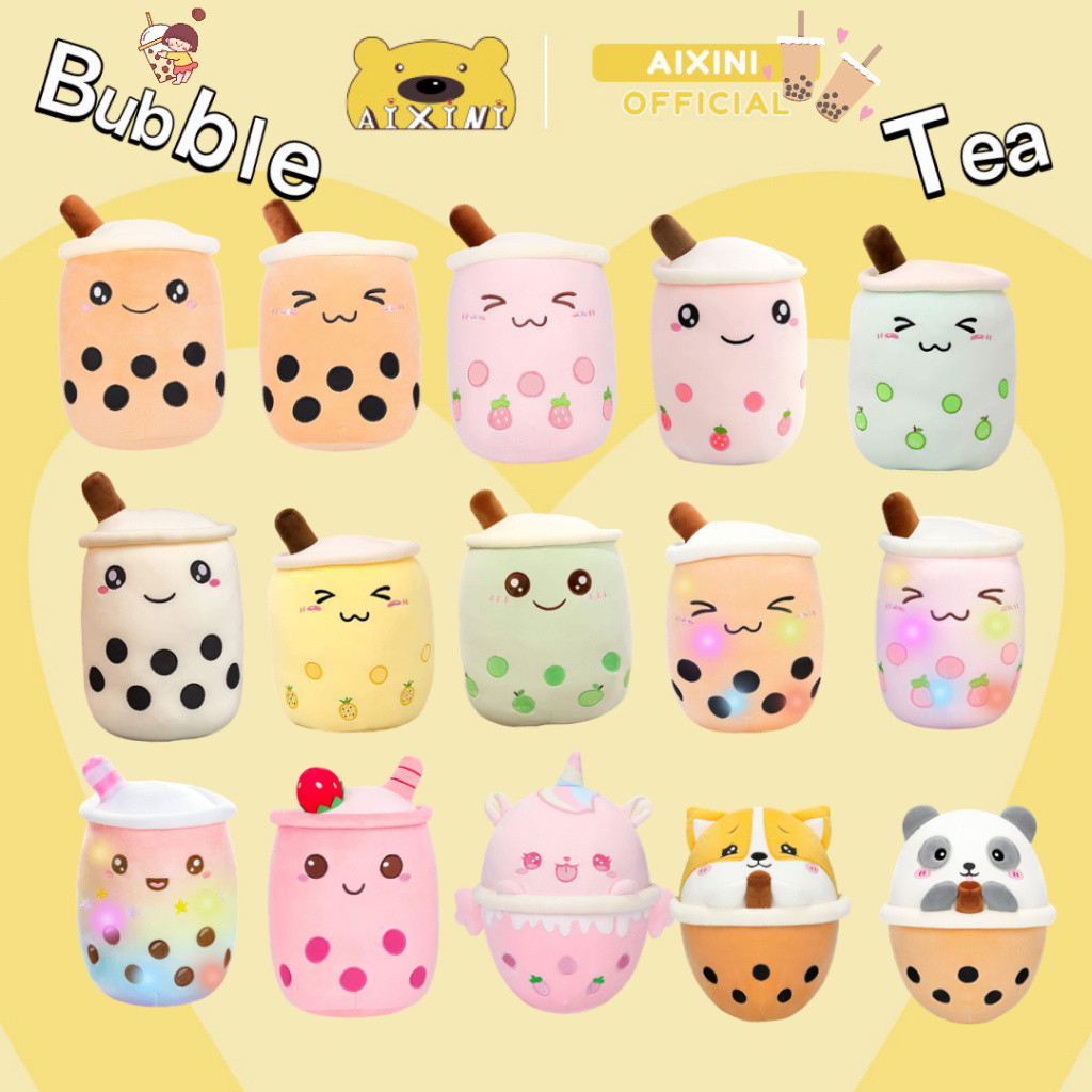 LED 50cm Bubble Tea plush toy, Stuffed Boba Plush Pillow, Food Milk Tea ...