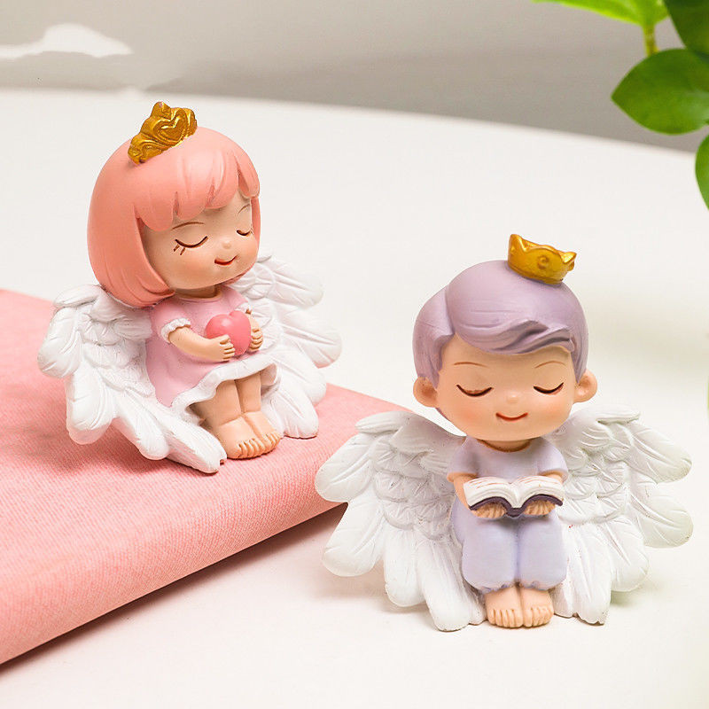 Healing Cute Angel Mini Decoration Creative Room Bedroom Office Table ...