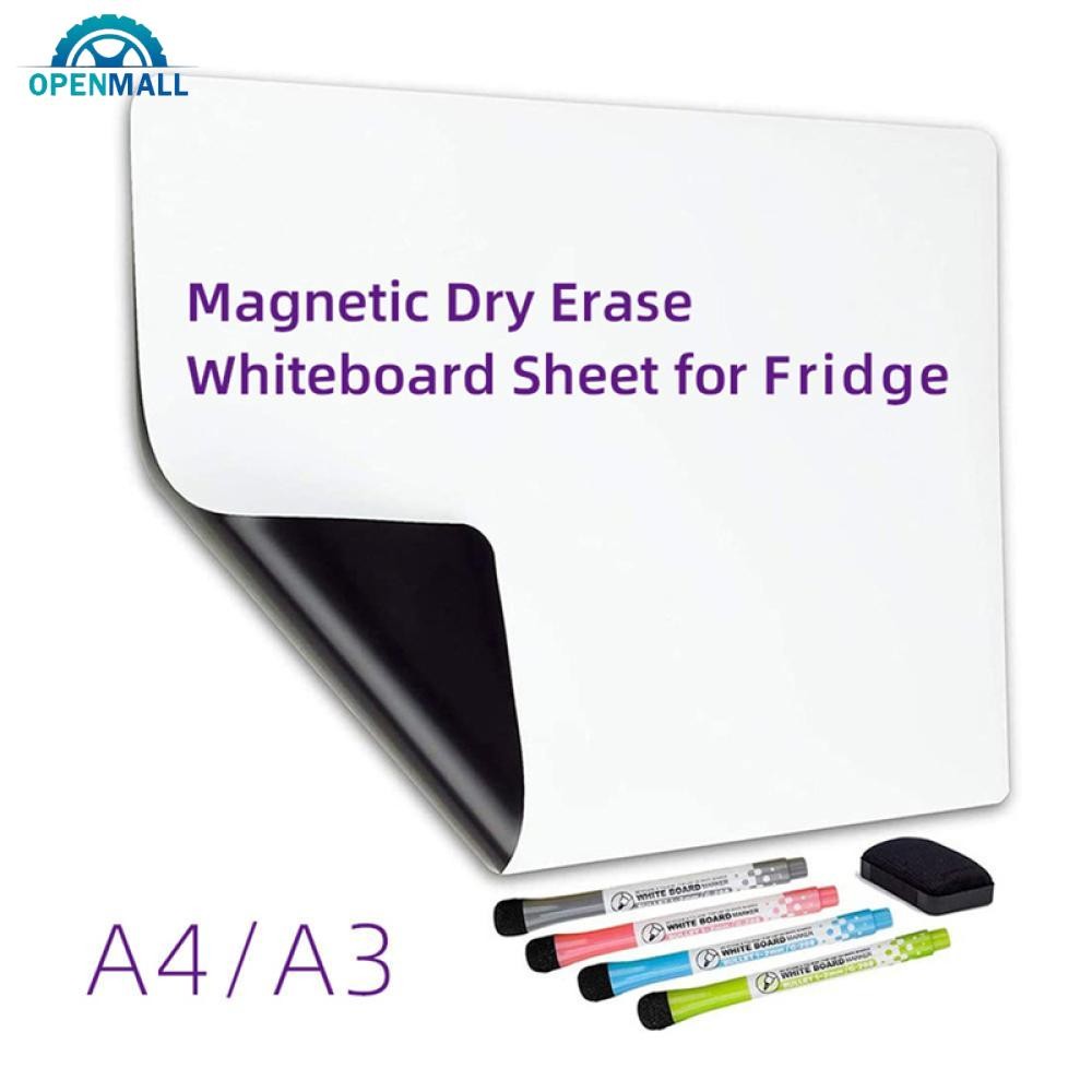 OPENMALL A4/A3 Magnetic Dry Erase Board Fridge Markers Whiteboard Sheet ...