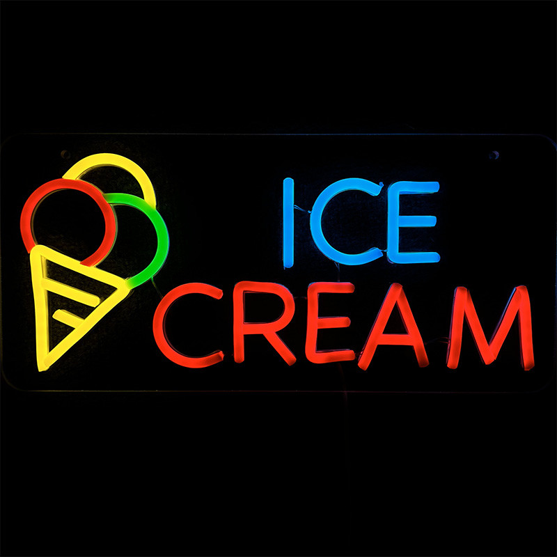 UNOLUX Customized Led Light Ice Cream Sign - Information Sign for Ice ...