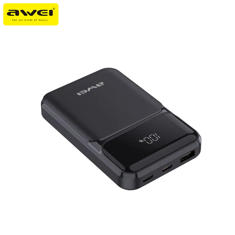 Awei P79K 5000mAh Multi Output Powerbank Fast Charge LED Display Mini ...