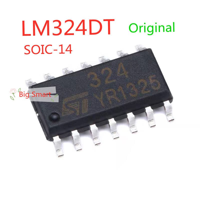 10 pcs Original SMD LM324DT SOIC-14 chip LM324 four-way operational amplifier IC chip 324 ...