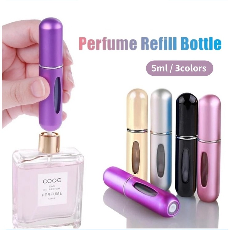 5ml Portable Mini Refillable Perfume Bottle With Spray Scent Pump Empty ...