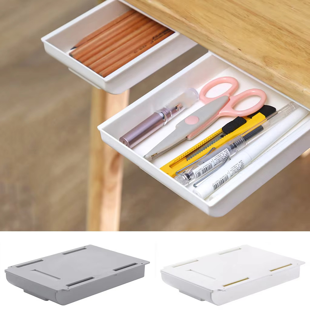 Desk Organizers Storage Drawer Self-adhesive Storage Box Stationery ...