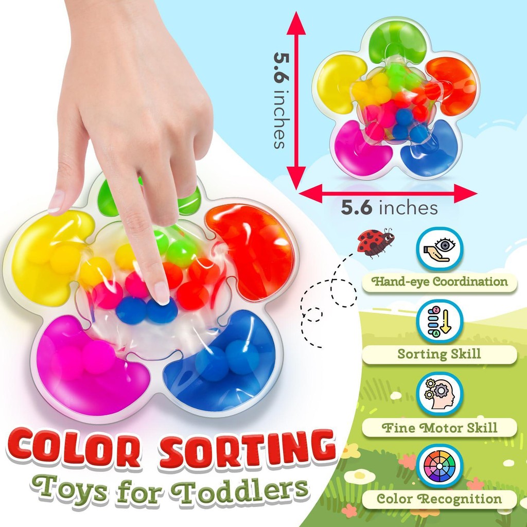 Color Sorting Sensory Toys Color Sorting Flower Fidget Game Educational ...