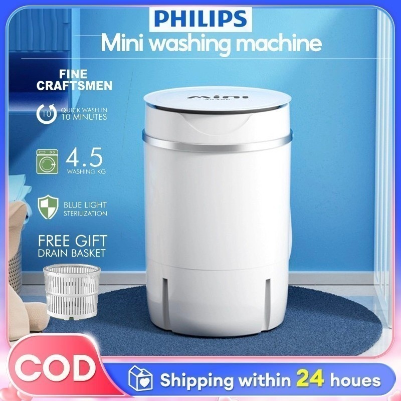 Philips Mini Portable Washing Machine With Dryer Automatic Blue Light ...