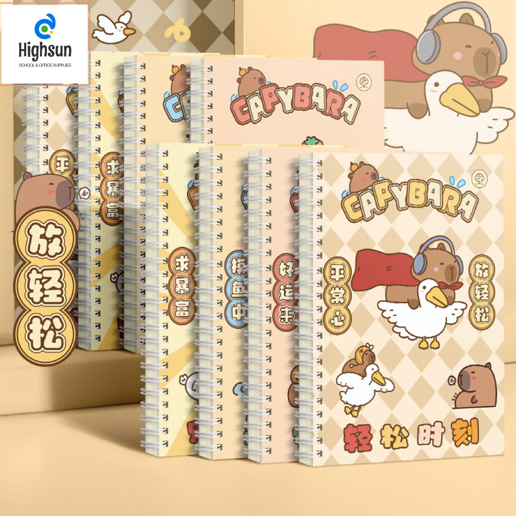 MT A5 Spiral CAPYBARA Aesthetic Notebook Line Writing Notebooks for ...