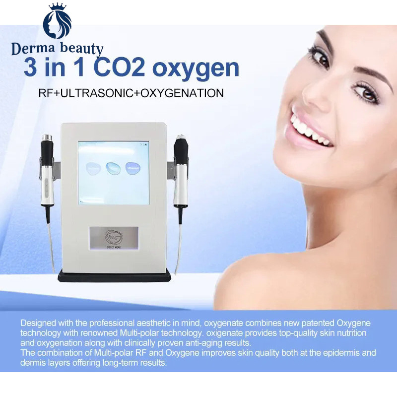 3 in 1 Co2 Oxygen Facial Machine Ultrasound Rf Bubble Oxygenation Skin ...