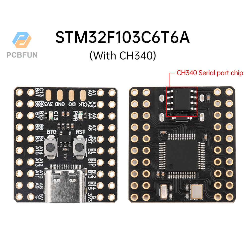 Pcbfun Mini Microcontroller Development Board Arm Architecture Minimum System Board Type-C ...