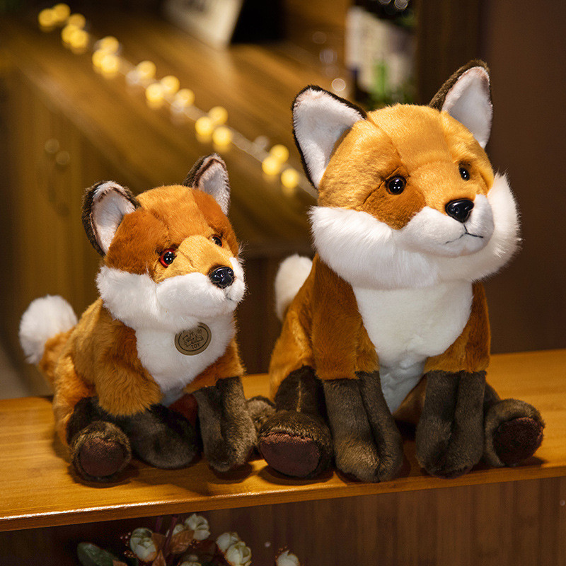 Realistic Fox Plush Toy - Soft, Huggable Stuffed Animal Fox Doll for ...